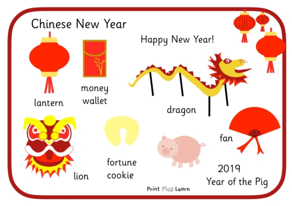 Updated for 2019 - Chinese New Year Word Mat - Printable Teaching ...