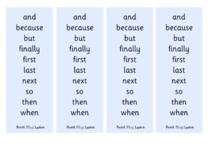 Conjunctions - Connectives Word Mat/ Book Mark - Printable Teaching ...