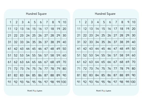 1-150 Hundred Square - Printable Teaching Resources - Print Play Learn