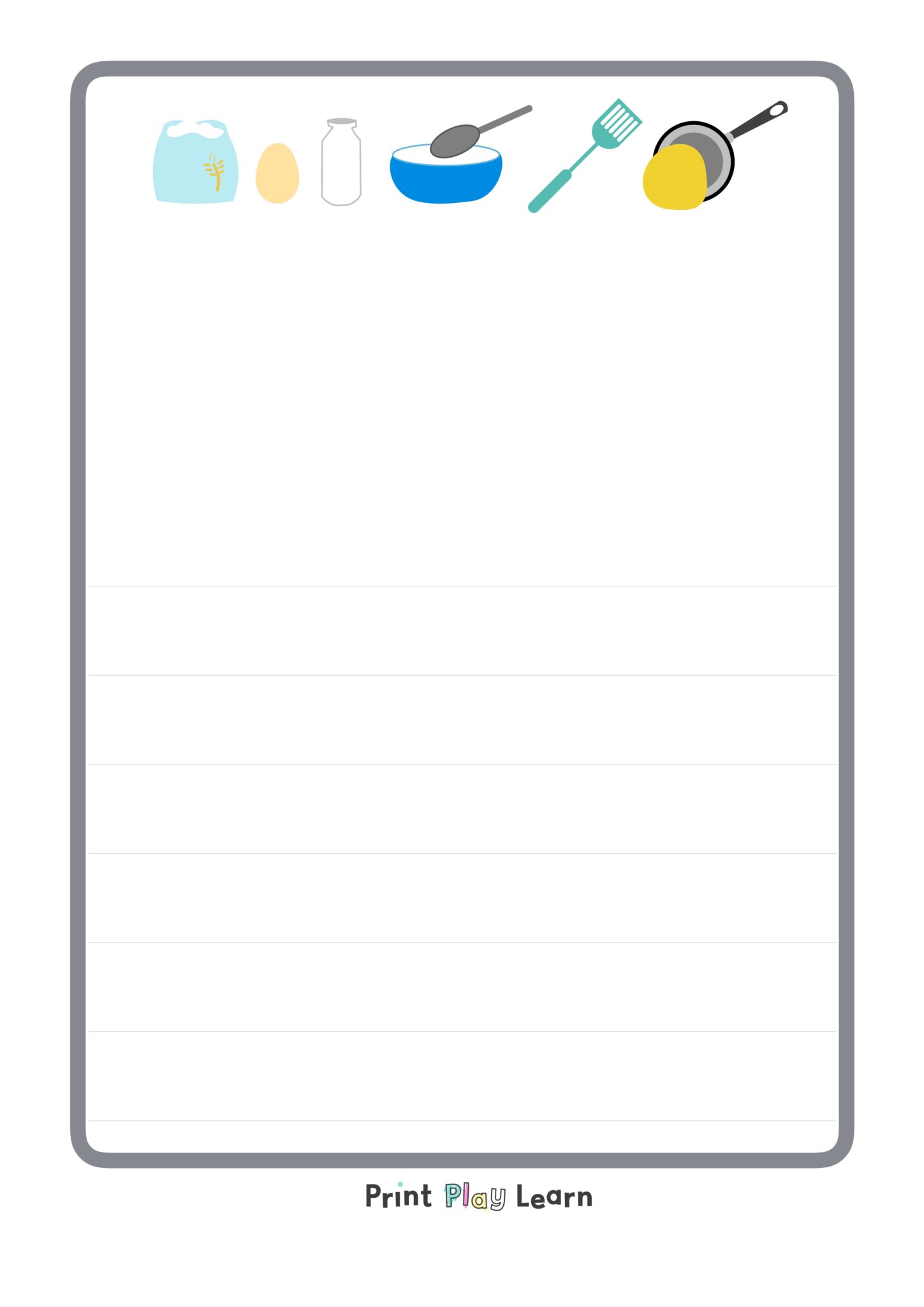 Pancake Writing Paper - half lined - Printable Teaching Resources ...