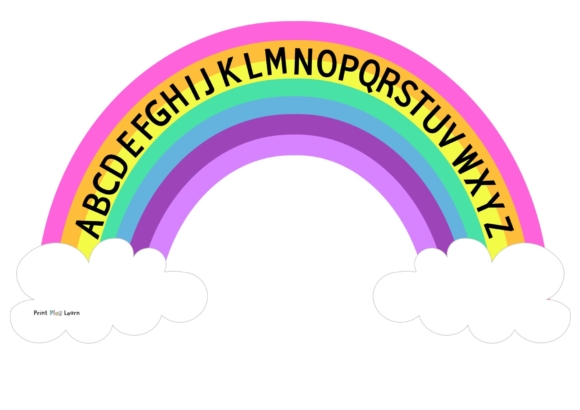 Rainbow Upper Case Letters alphabet - Printable Teaching Resources ...