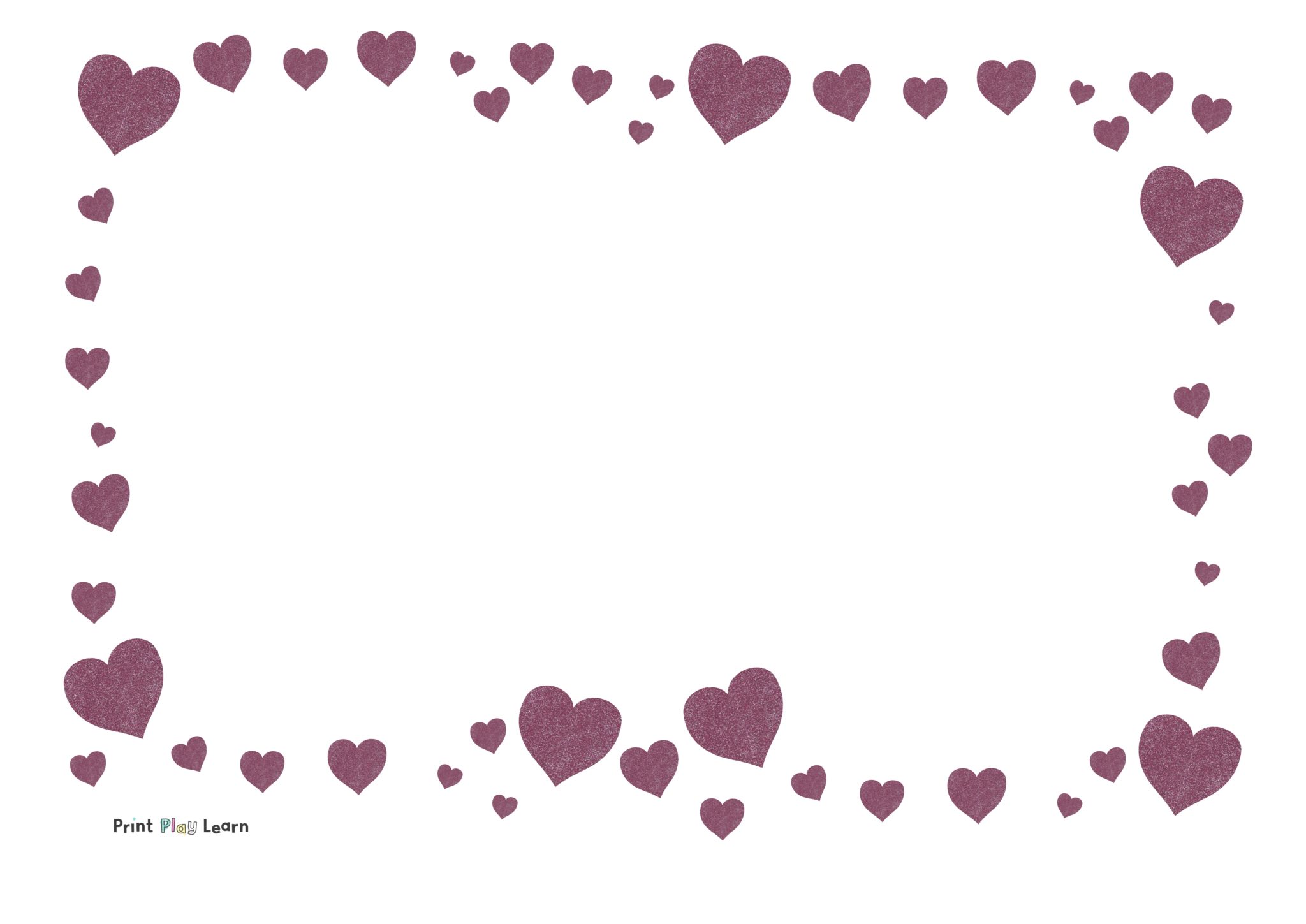 Glitter heart valentine paper - Printable Teaching Resources - Print ...