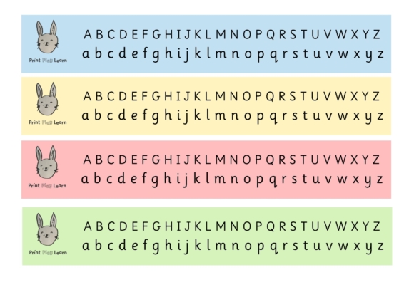 Rabbit Alphabet Chart A-Z a-z - Printable Teaching Resources - Print ...