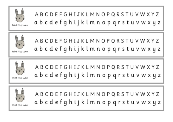 Rabbit Alphabet Chart - Printable Teaching Resources - Print Play Learn