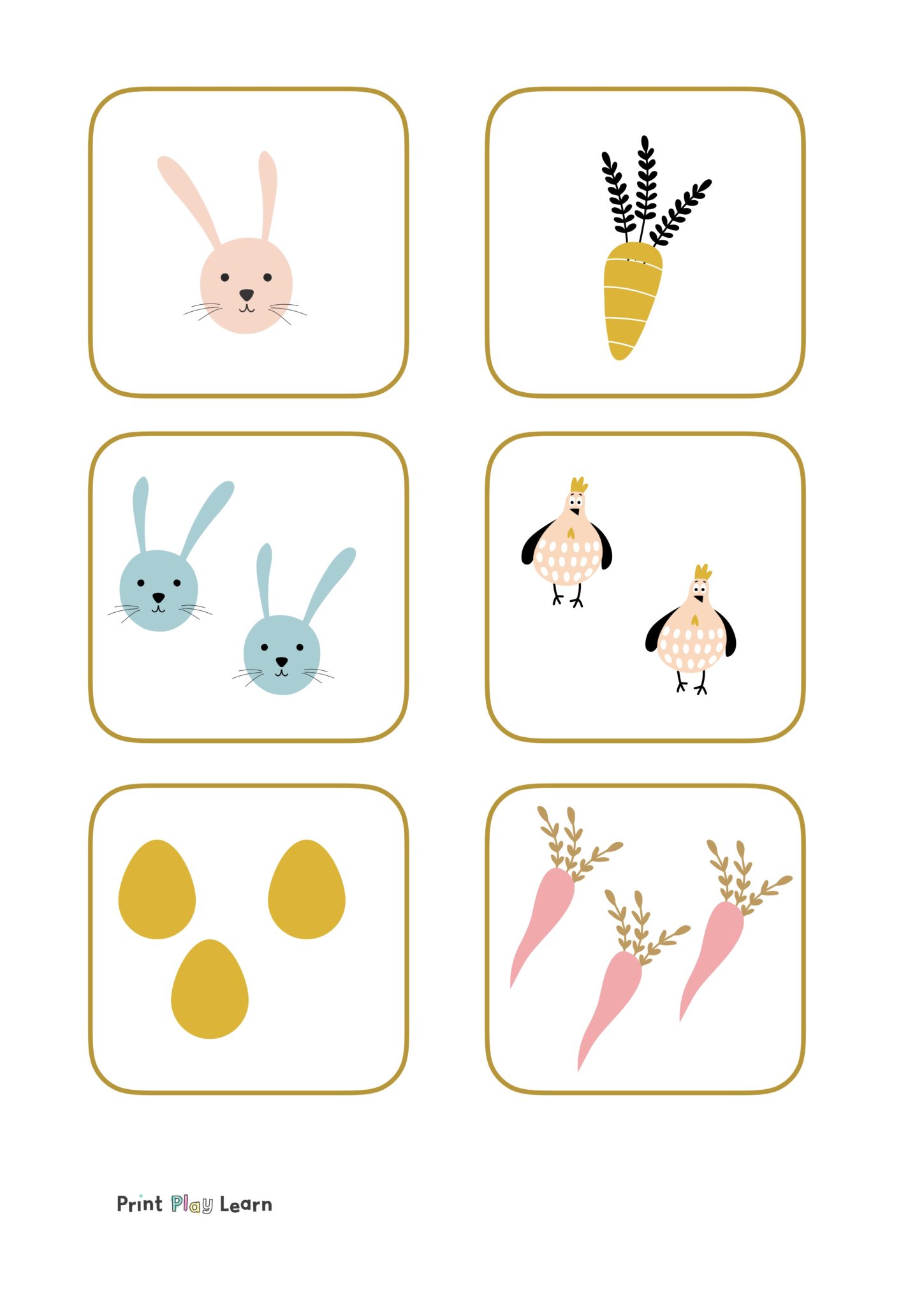 Counting 1-6 spring items - Printable Teaching Resources - Print Play Learn