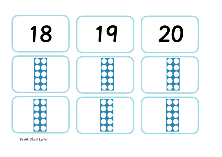 Number Cards + Numicon 0-20 - Printable Teaching Resources - Print Play ...