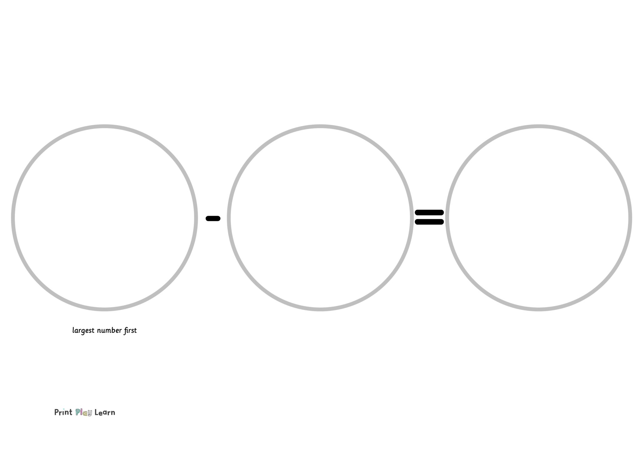 Simple Subtraction Mat - Printable Teaching Resources - Print Play Learn