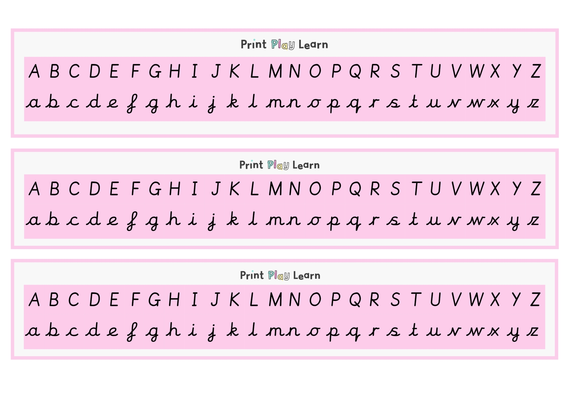 Entire Cursive Alphabet Alphabetworksheetsfreecom Alphabet Chart 