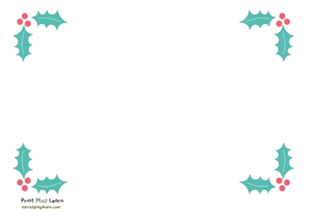 Holly Winter Paper - Printable Teaching Resources - Print Play Learn
