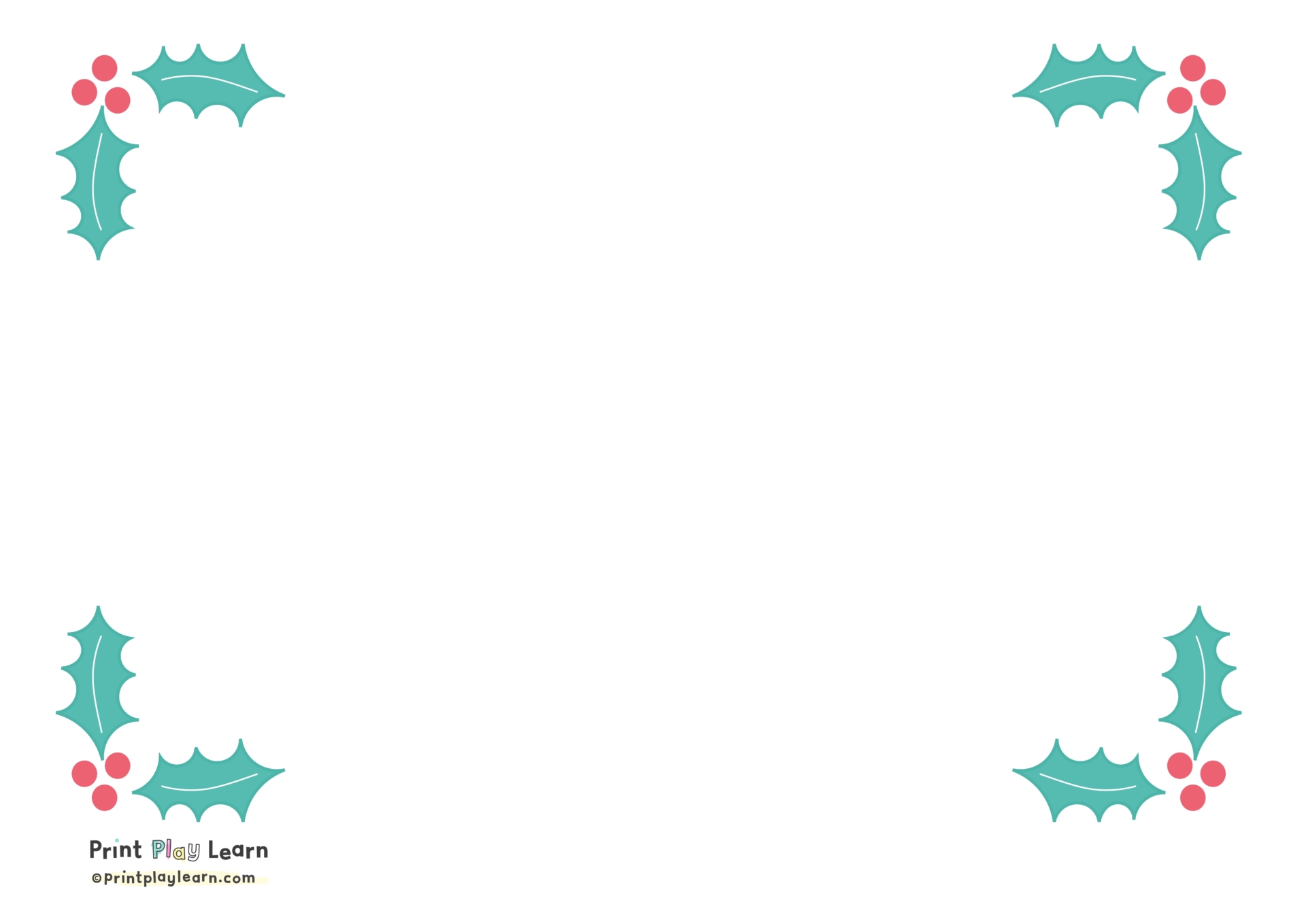 Holly Winter Paper - Printable Teaching Resources - Print Play Learn