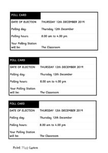 Polling Card - includes date of General Election - Printable Teaching ...