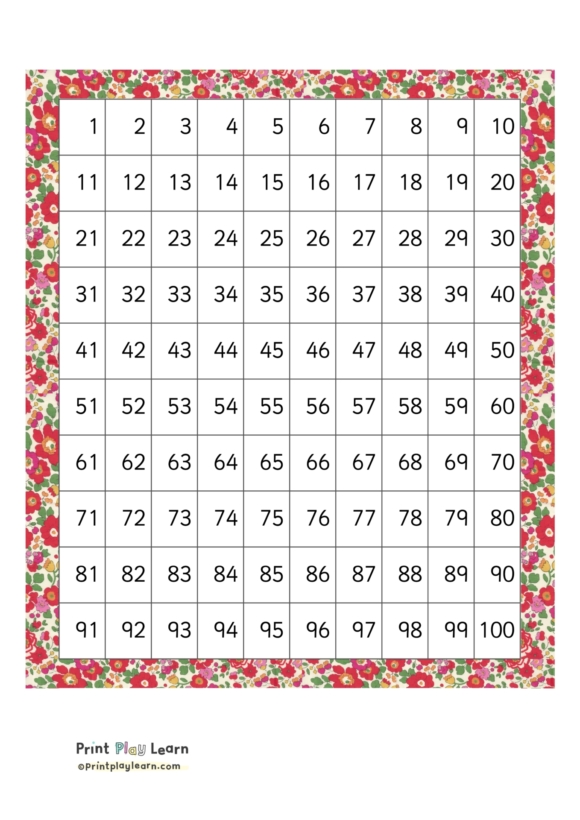 Hundred Squares - Page 1 - Free Teaching Resources - Print Play Learn