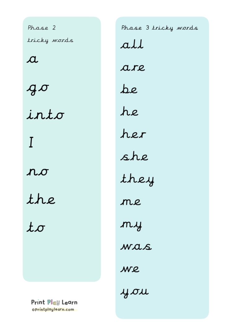 Tricky Word Phase 2 and 3 Book Marks - Printable Teaching Resources ...