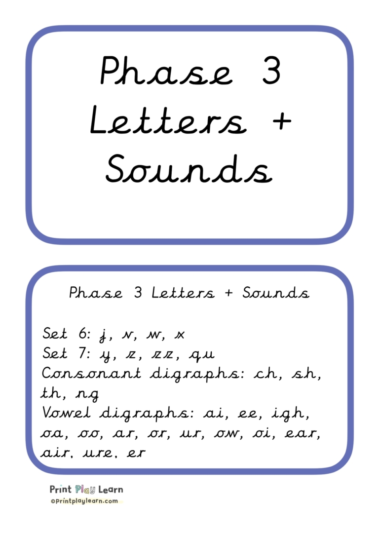Phase 3 Phonic Flashcards - cursive - Printable Teaching Resources ...