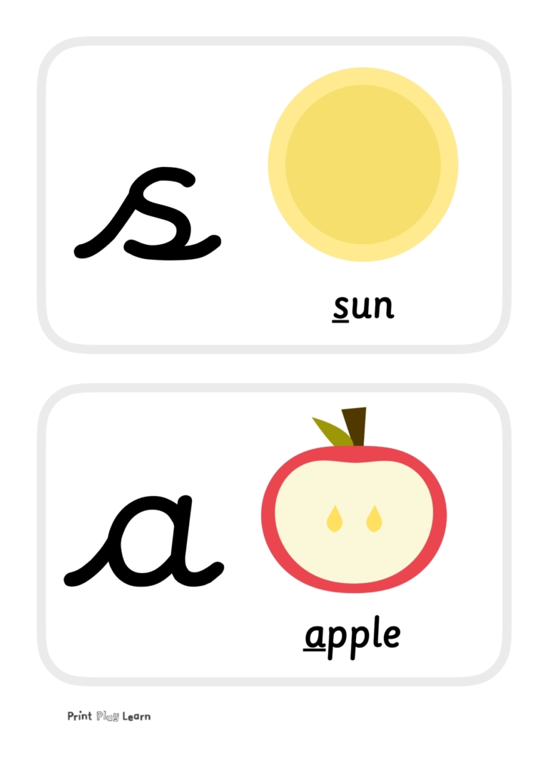 Phase 2 Letters and Sounds Flashcards - pictures and words - Printable ...