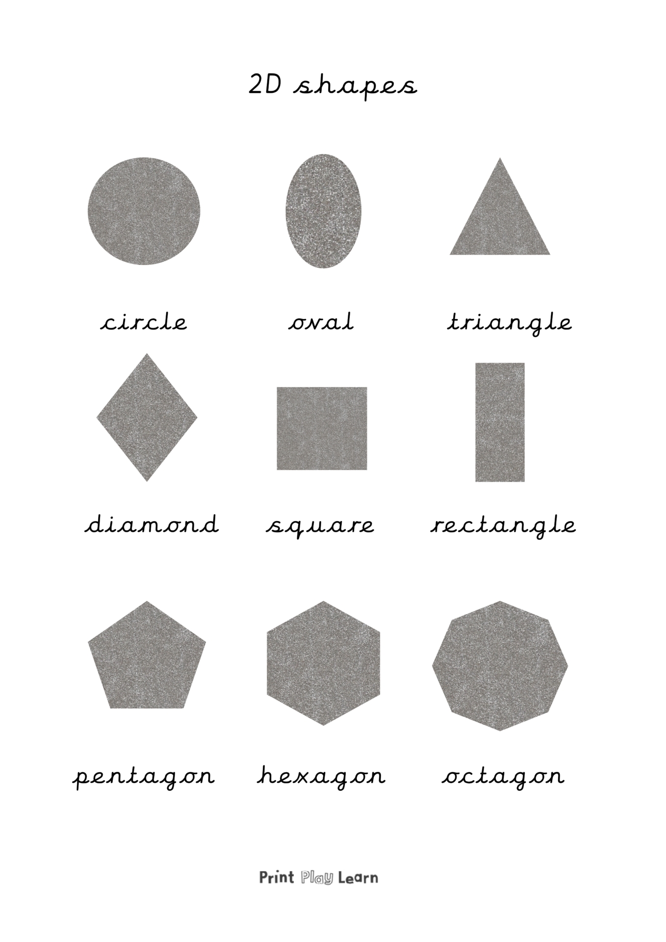 2D Shape Home Learning Poster - glitter style - Printable Teaching ...