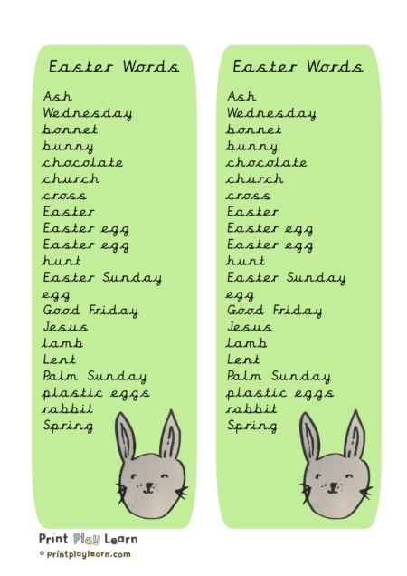Easter Word Book Mark - cursive - Printable Teaching Resources - Print ...