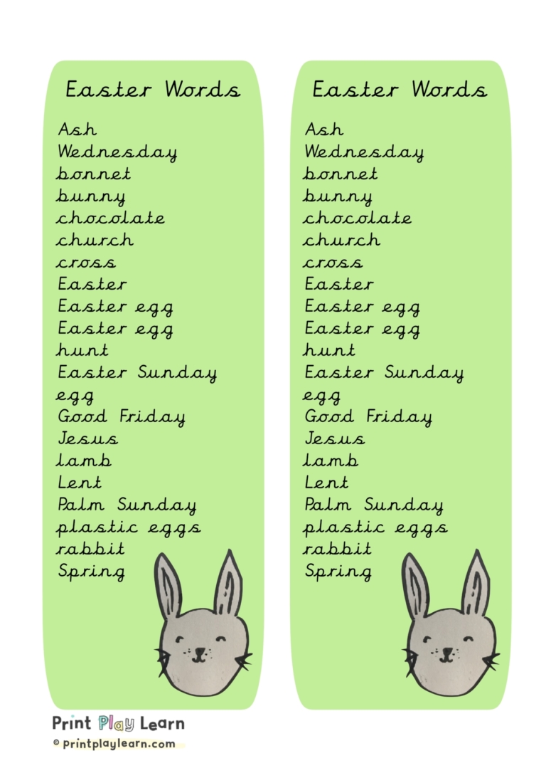 Easter Word Book Mark - cursive - Printable Teaching Resources - Print ...
