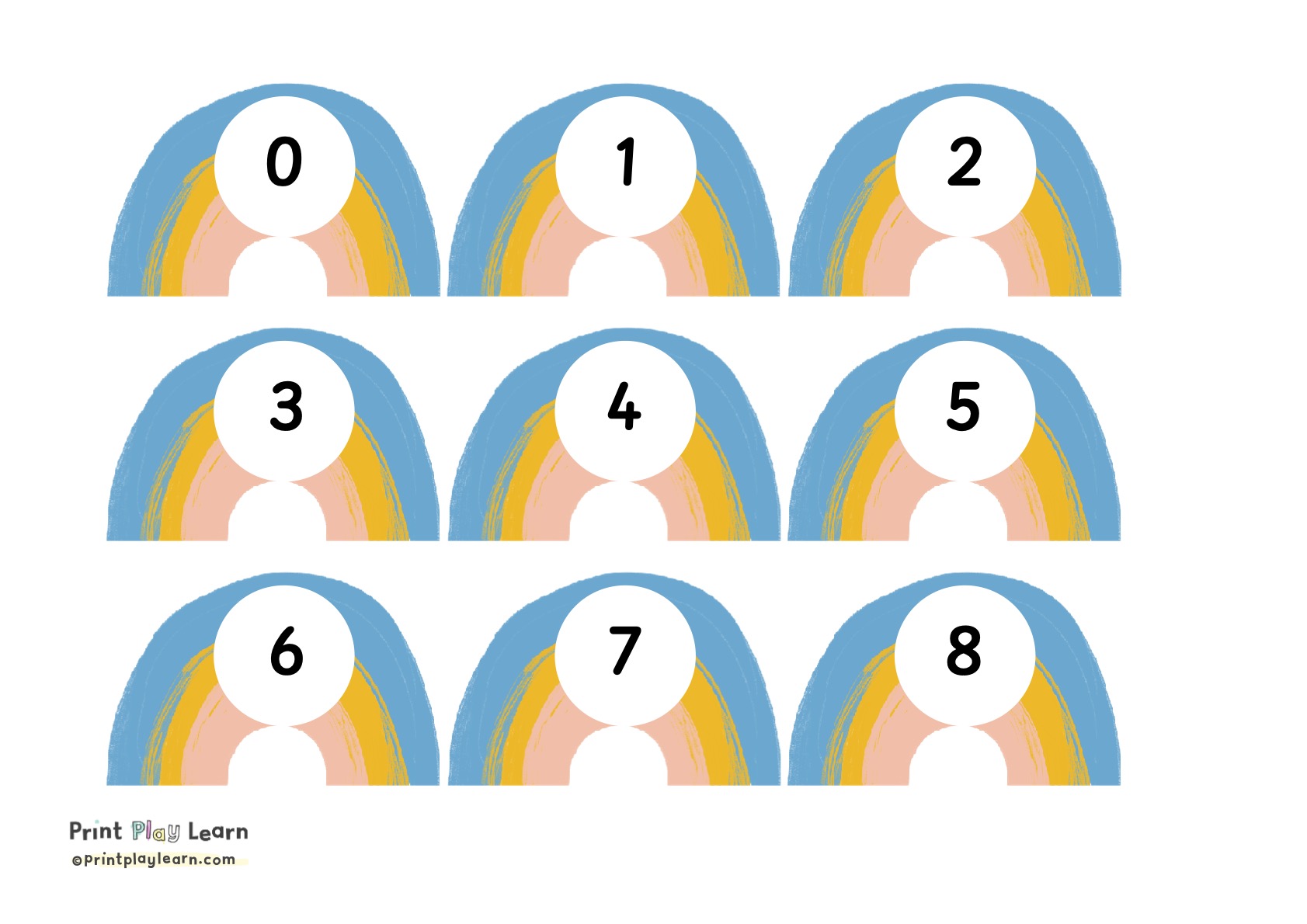 Numbers on Rainbow Cards 0-100 - Printable Teaching Resources - Print ...