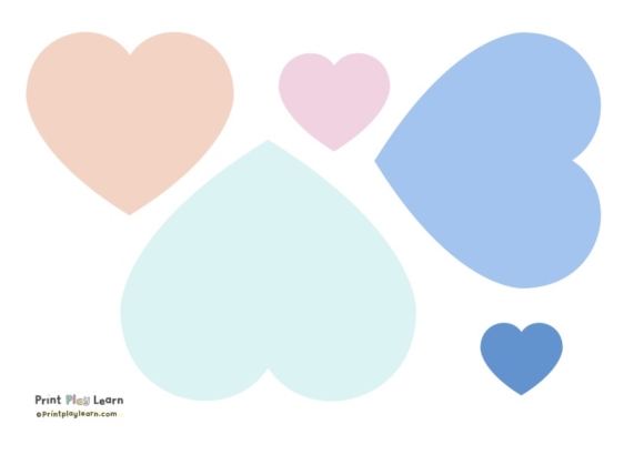 Quick Print Hearts different sizes cutting activity - Printable ...
