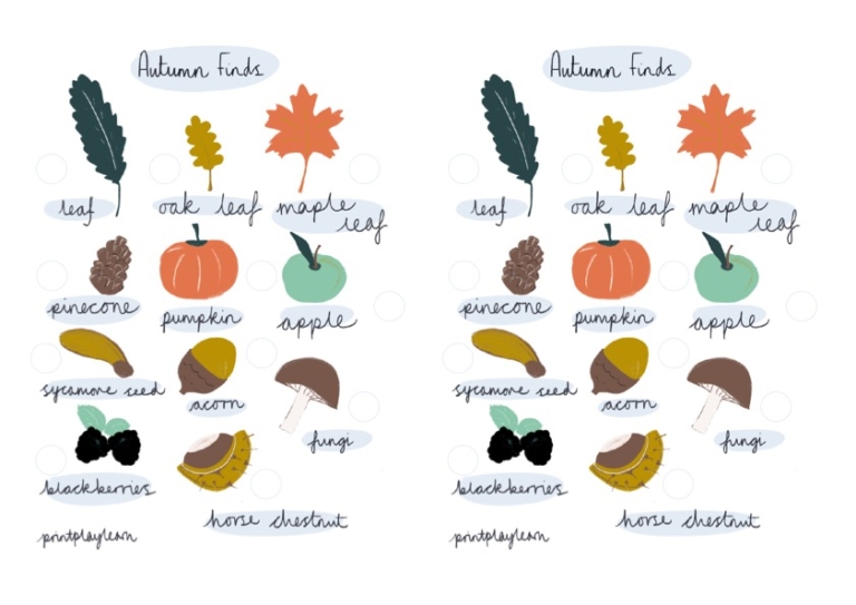 Autumn Finds Tick List - Printable Teaching Resources - Print Play Learn