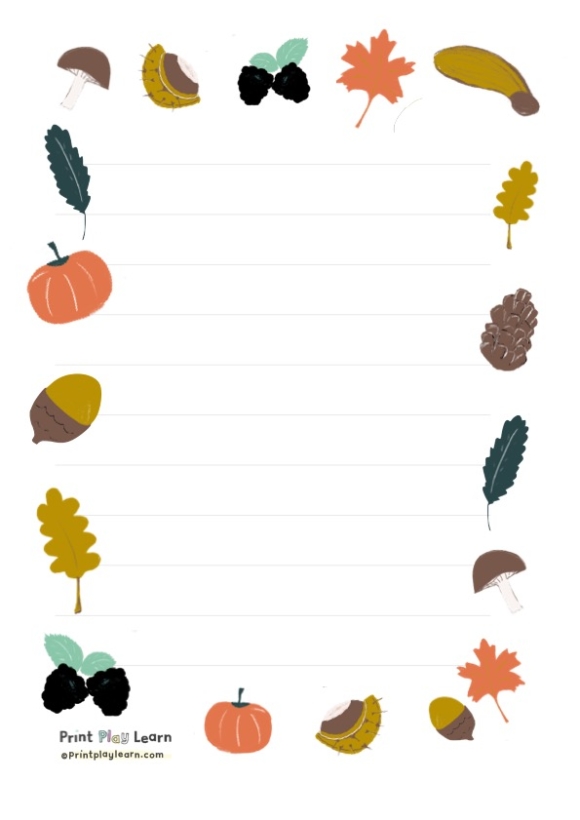 Autumn Paper (thick lines) - Printable Teaching Resources - Print Play ...