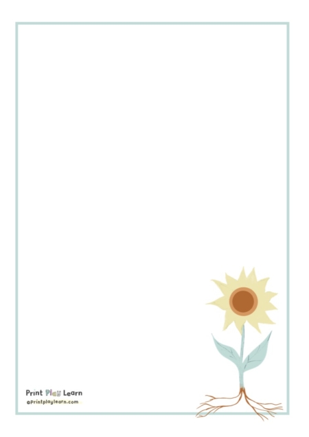 Sunflower Writing Paper for children - Printable Teaching Resources ...