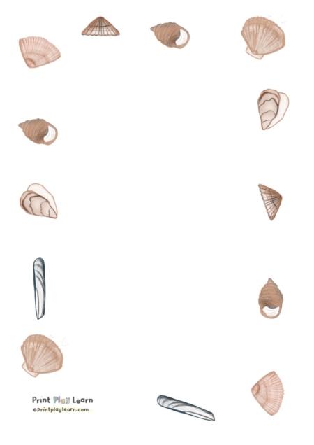 British Shells Writing Paper For Children (Plain) - Printable Teaching ...