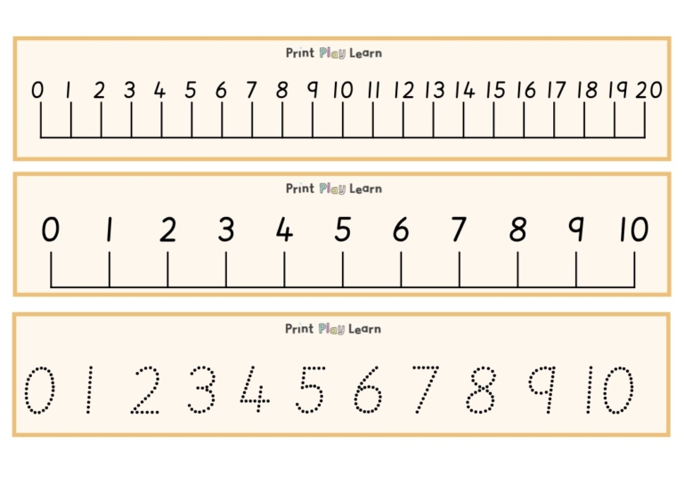 Autumn Resource: Number Lines - Printable Teaching Resources - Print ...