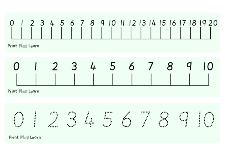 Spring Themed Number Lines - Printable Teaching Resources - Print Play ...