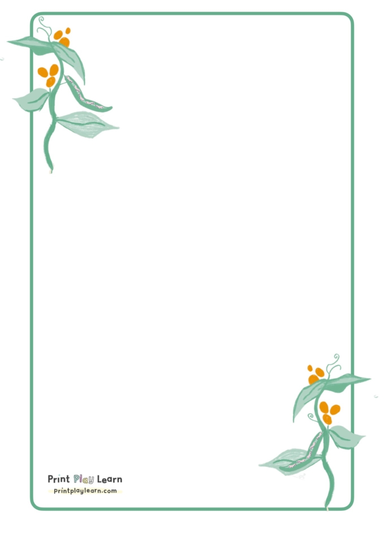 Runner Bean Writing Paper - Printable Teaching Resources - Print Play Learn